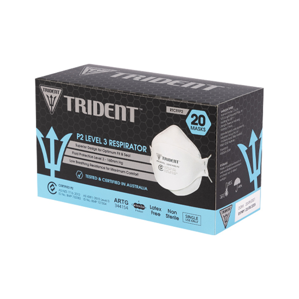 Trident® P2 Level 3 Surgical Respirator - Box of 20 – rapidtestsupply